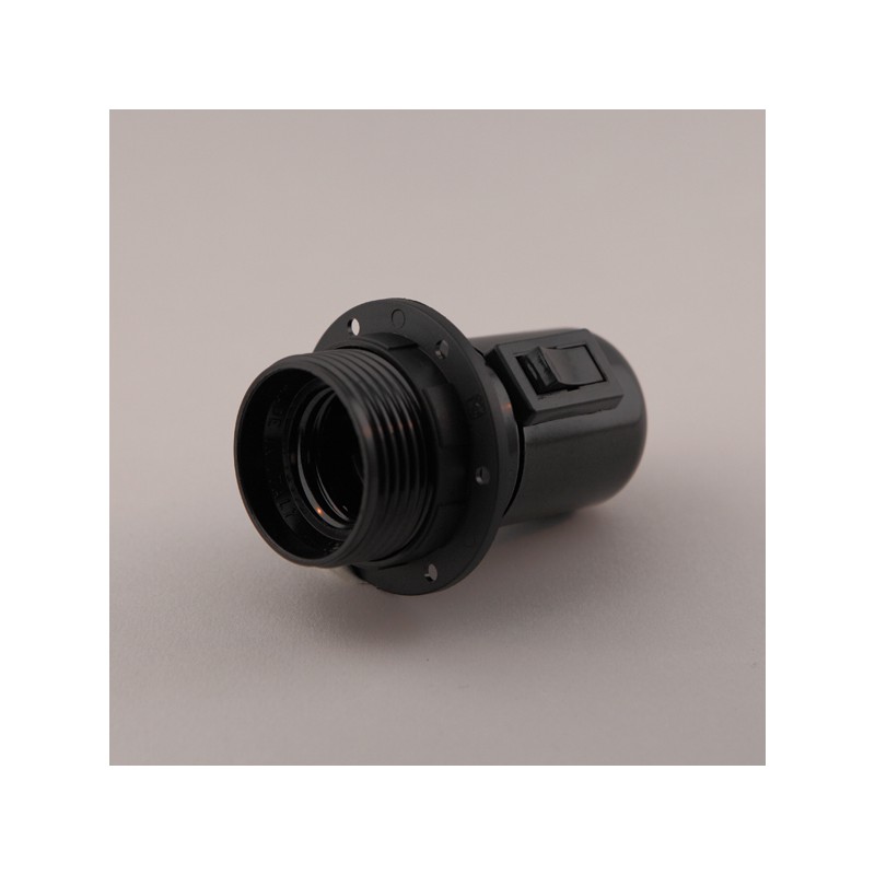 DOUILLE E27 FILETEE BAKELITE NOIRE AVEC INTERRUPTEUR